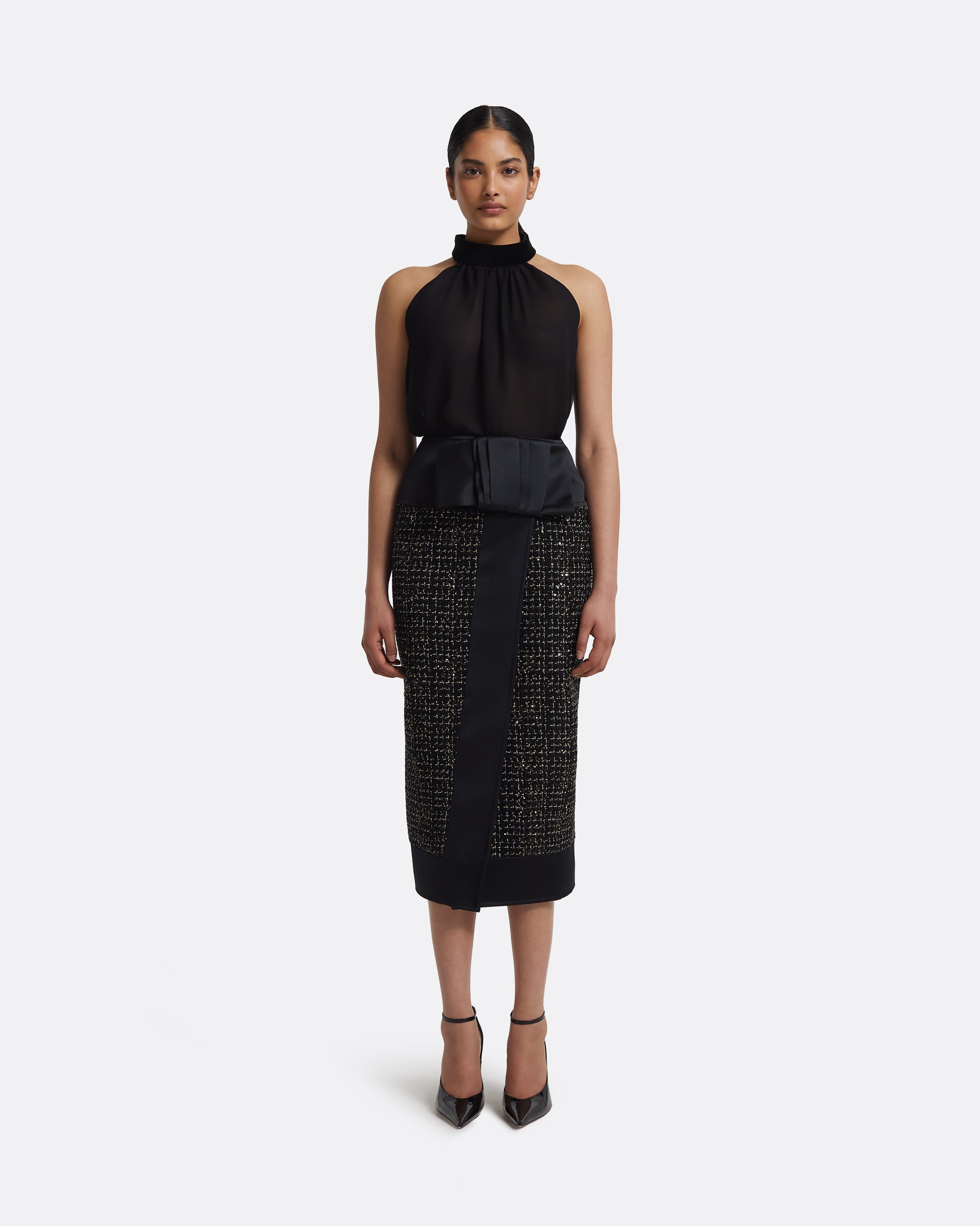 Suki Skirt in Black & Gold – Maison Safiyaa USA