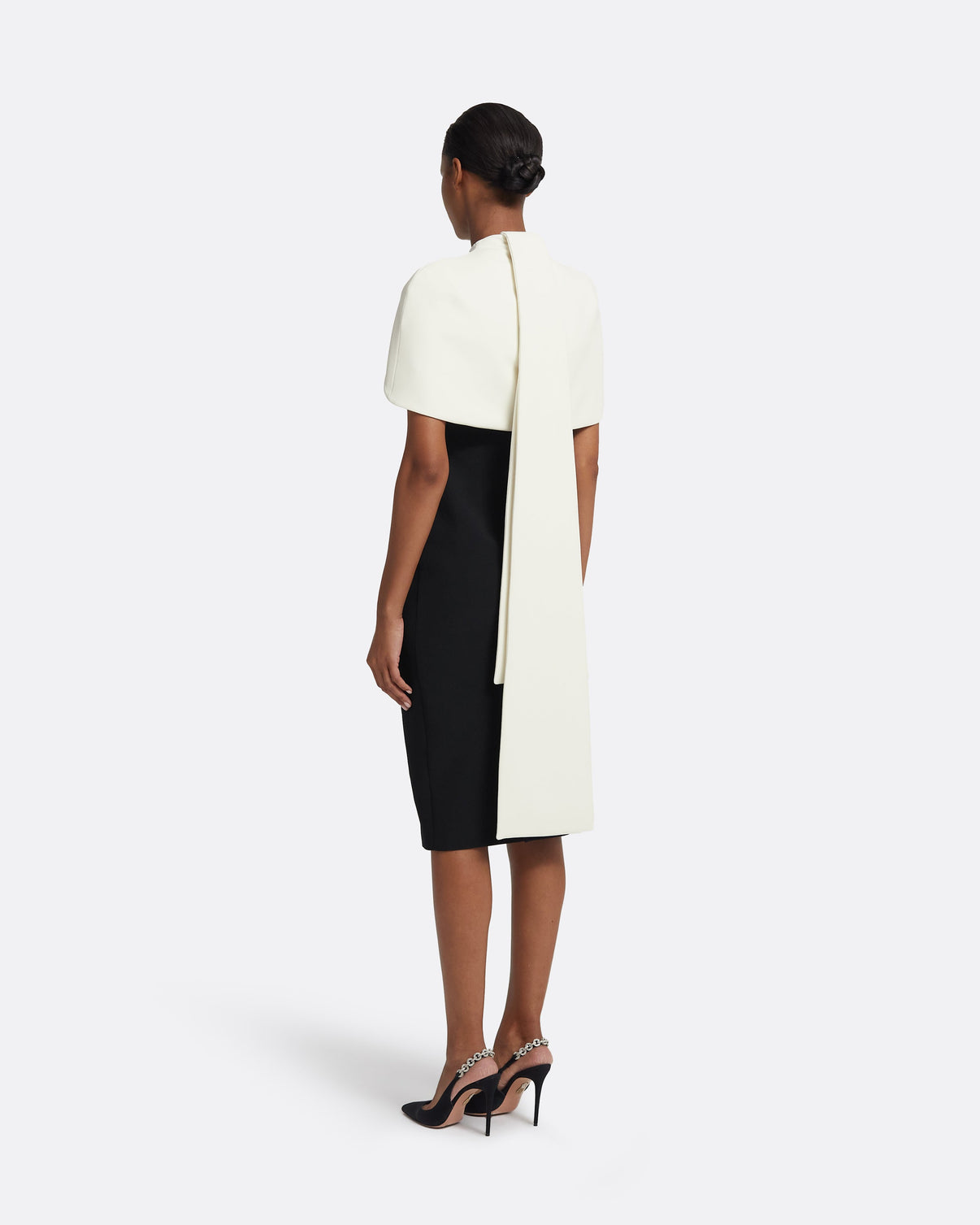 Kalika Ivory & Black Midi Dress – Maison Safiyaa USA