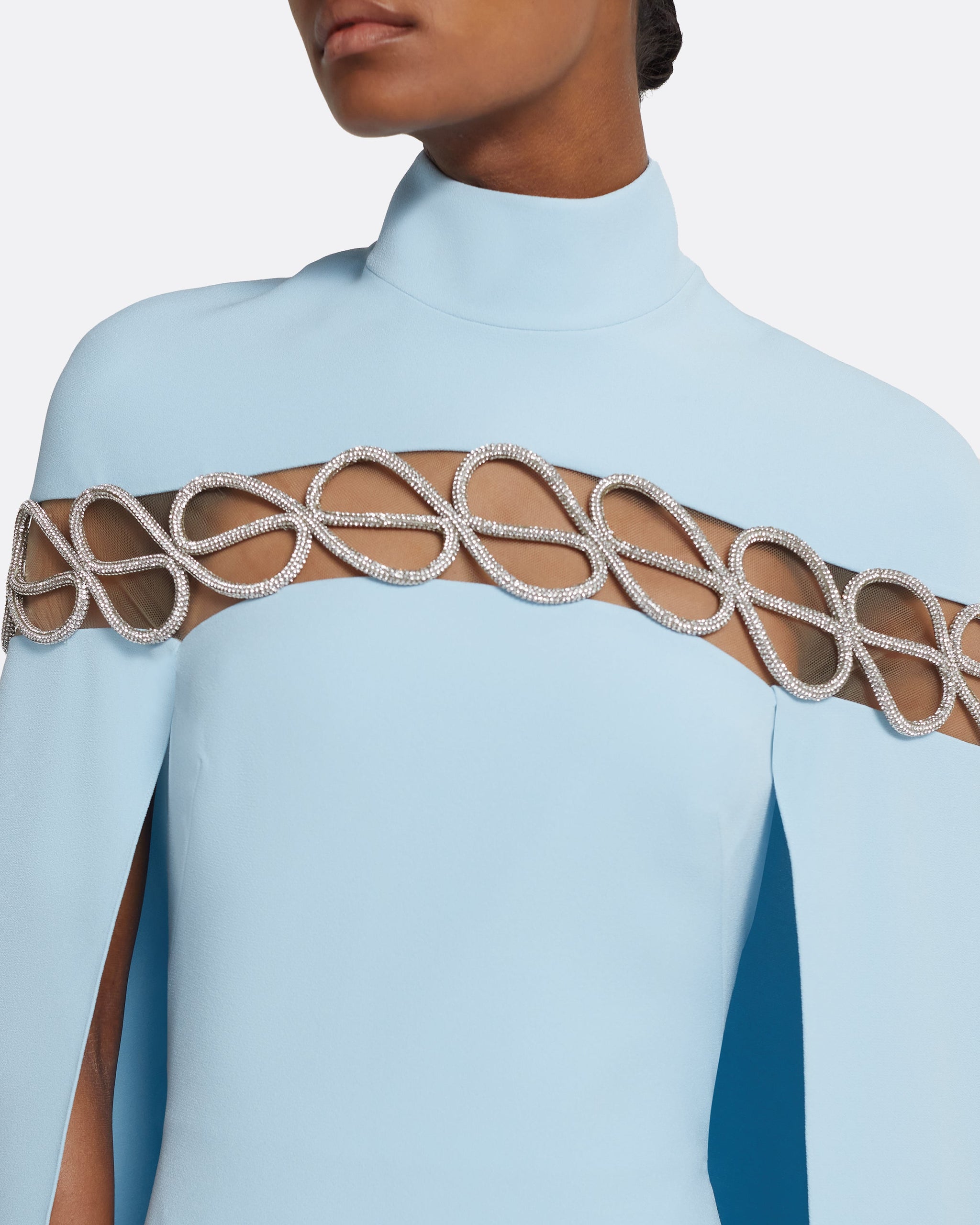 Coran Long Dress in Pale Blue – Maison Safiyaa USA