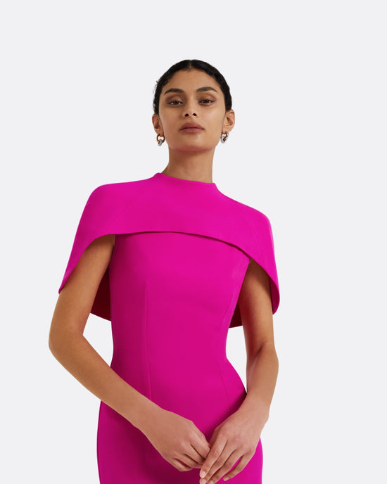 Kalika Wild Strawberry Midi Dress – Maison Safiyaa USA