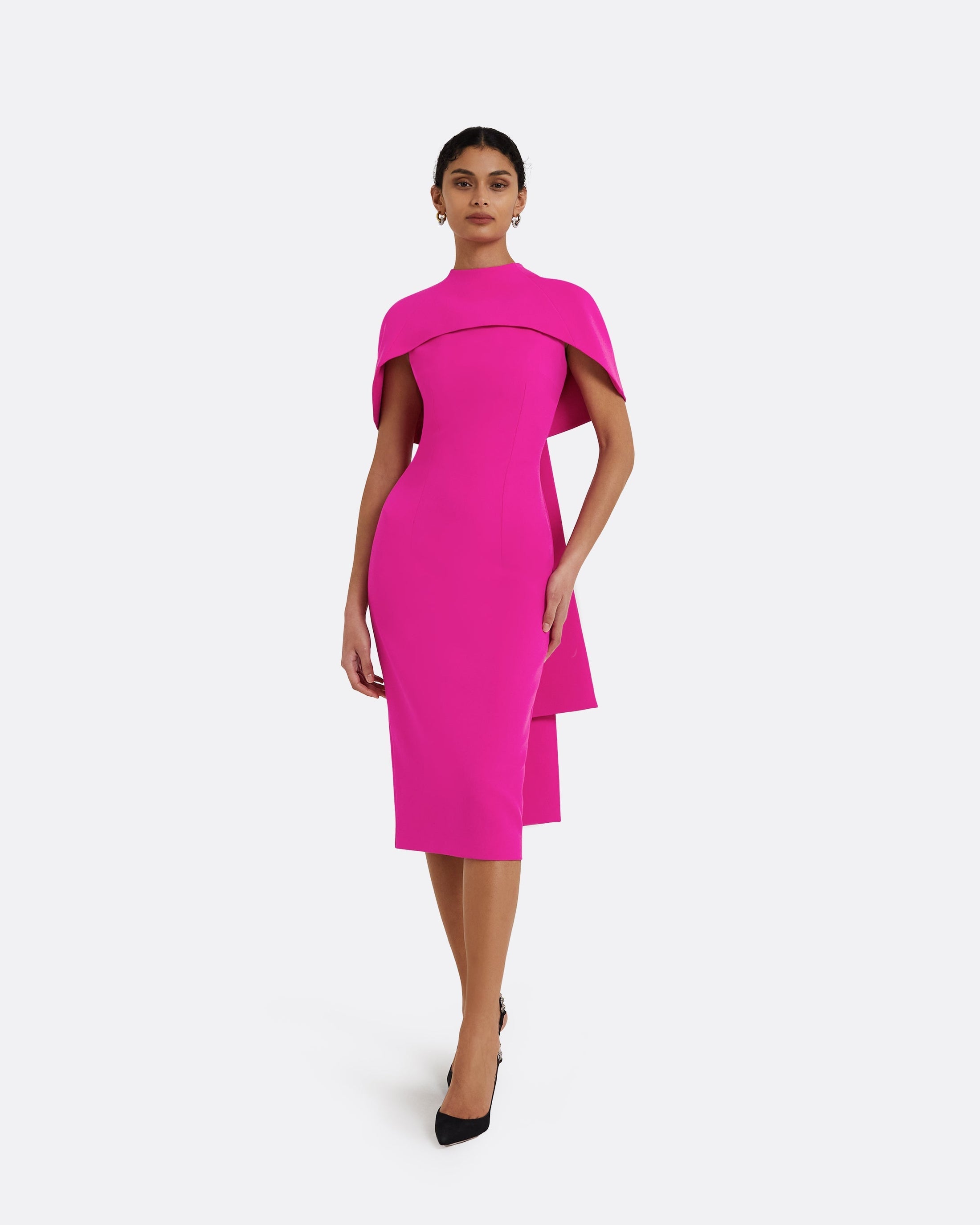 Kalika Wild Strawberry Midi Dress – Maison Safiyaa USA