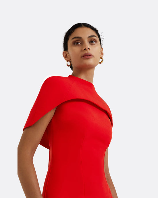 Kalika Scarlet Red Long Dress – Maison Safiyaa USA