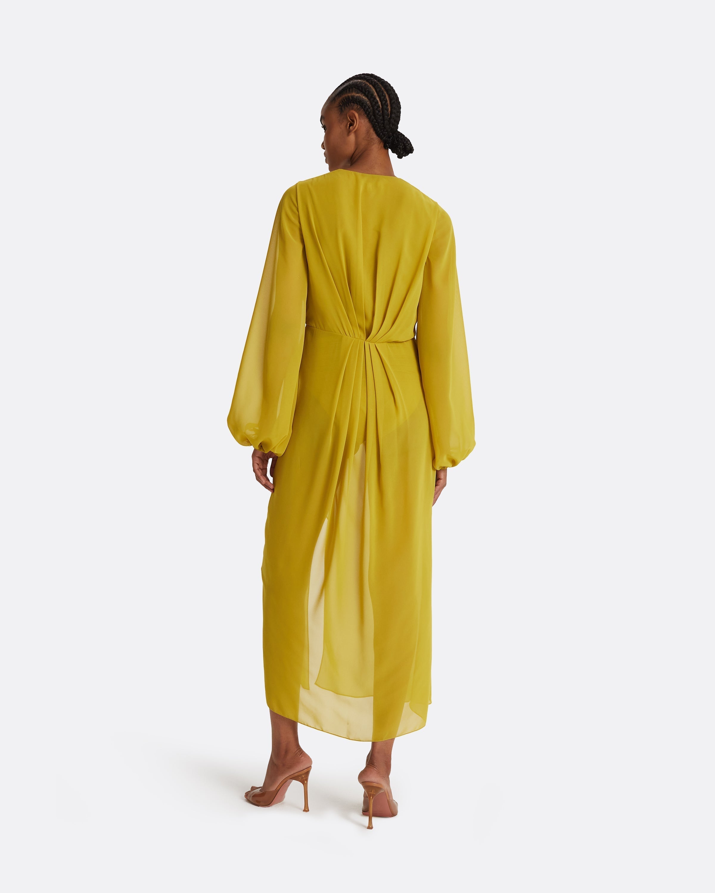 Prova Chartreuse Midi Dress – Maison Safiyaa USA