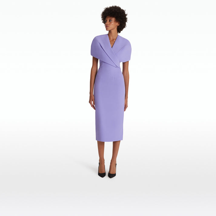 Flora Periwinkle Midi Dress – Maison Safiyaa USA