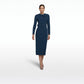 Brunna Ink Blue Midi Dress – Maison Safiyaa USA